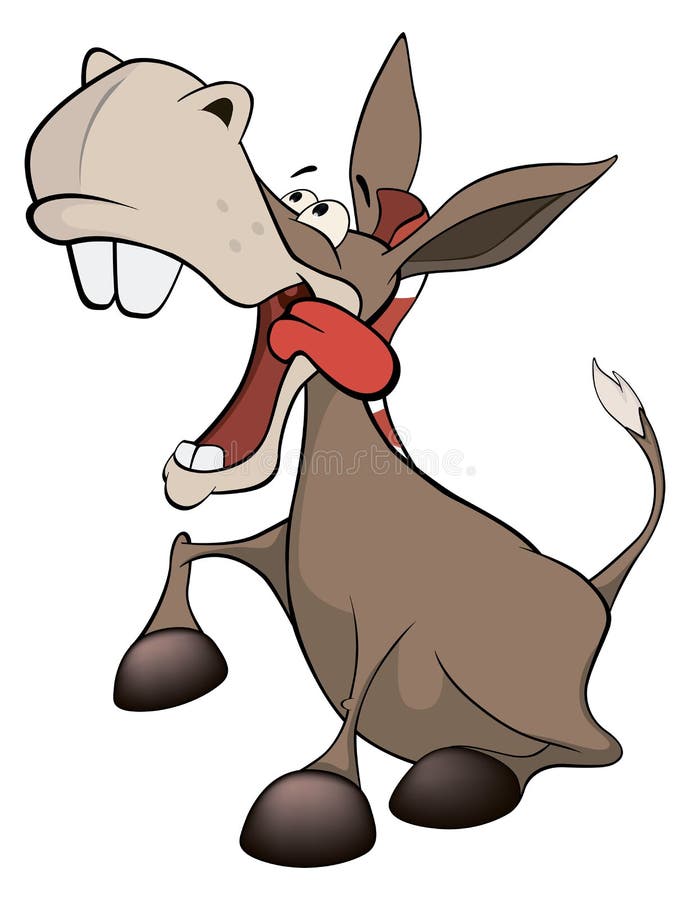 A little burro. Cartoon stock vector. Illustration of language - 53800971