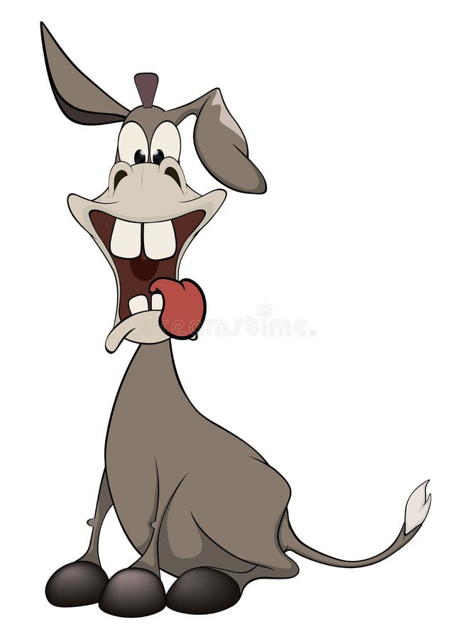 The little burro. Cartoon stock illustration. Illustration of brown ...