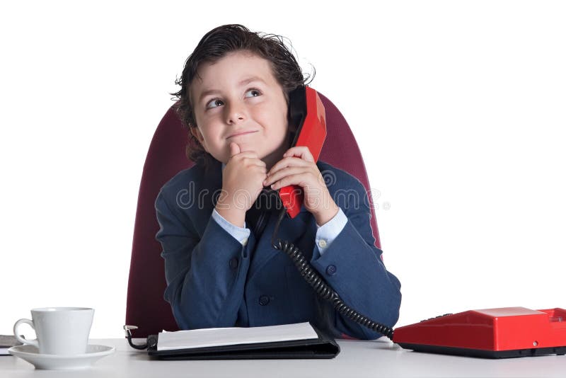 Little Businessman in the Office Stock Image - Image of jacket ...