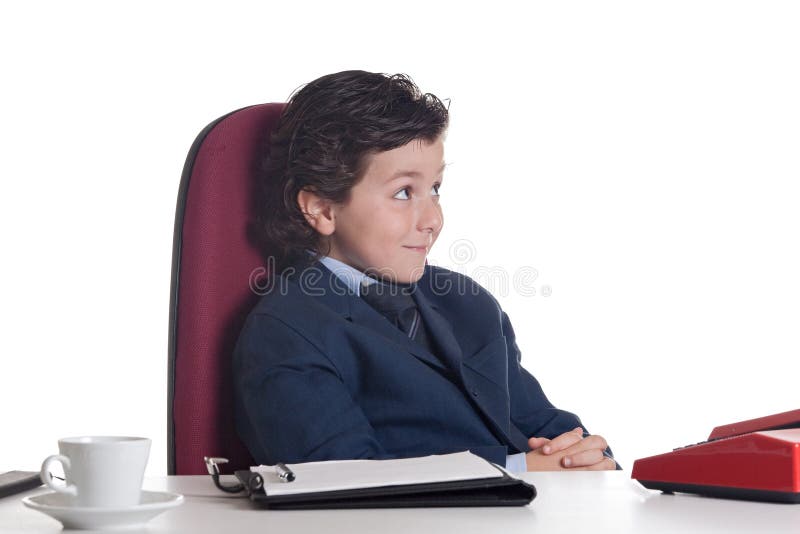 Little Businessman in the Office Stock Photo - Image of employee ...