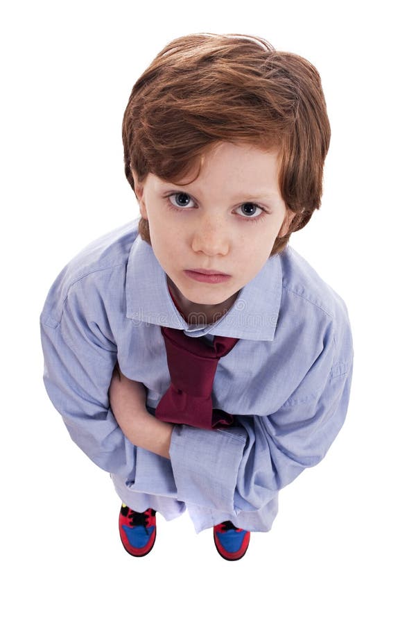 Little Businessman with a Serious Look Stock Photo - Image of childhood ...