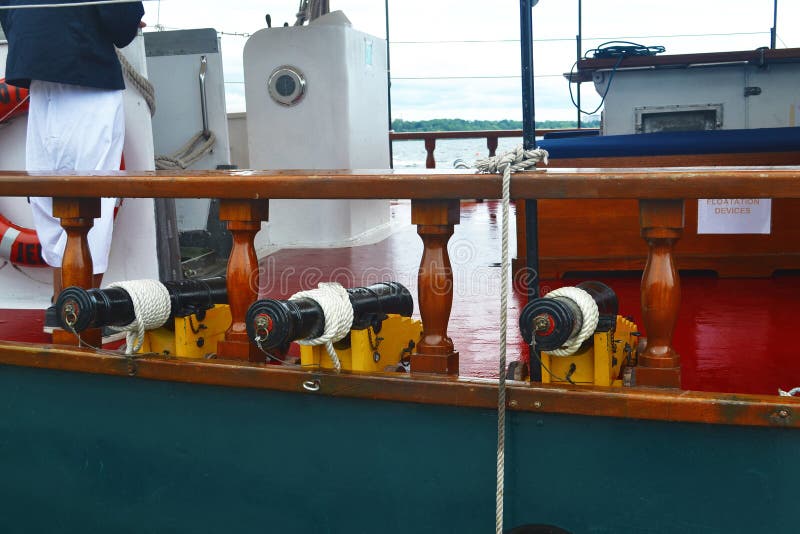 Little cannons. stock image. Image of summer, sails, vessel - 33216023