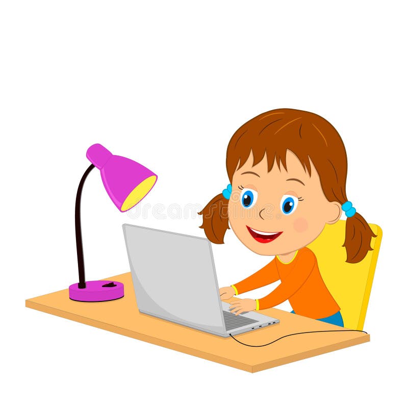Little Cartoon Boy Using Computer Stock Vector - Illustration of ... Little Cartoon Boy Using Computer Stock Vector - Illustration of ...
