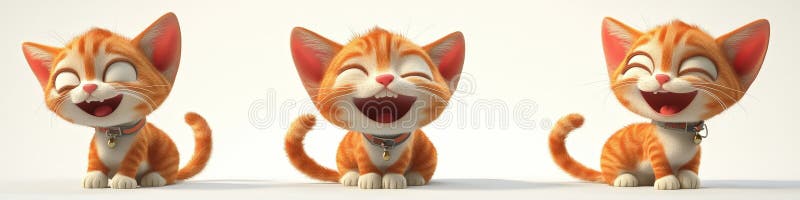 Little Cartoon Cat. Selective Focus Stock Image - Image of playful ...