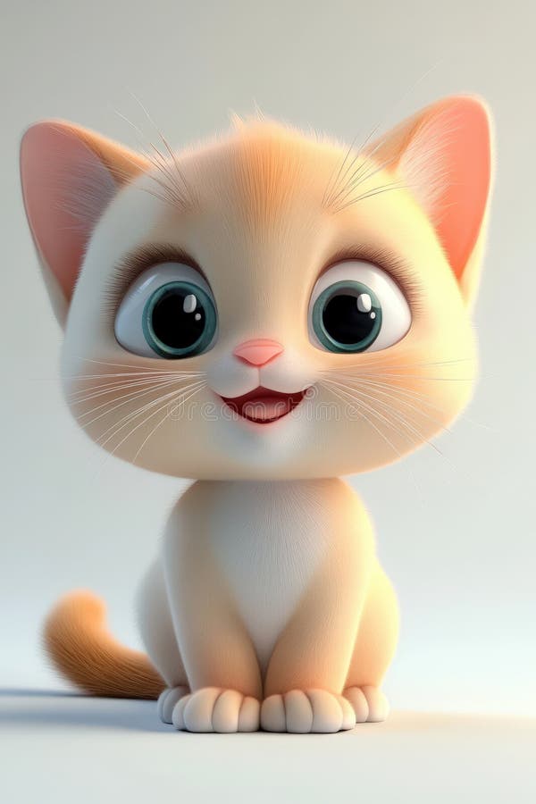 Little Cartoon Cat. Selective Focus Stock Photo - Image of child ...
