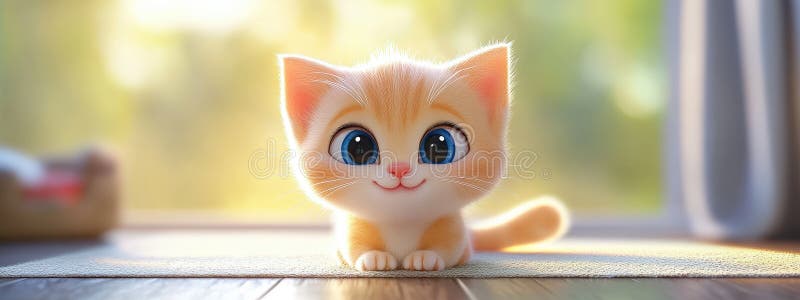 Little Cartoon Cat. Selective Focus Stock Image - Image of fluffy ...