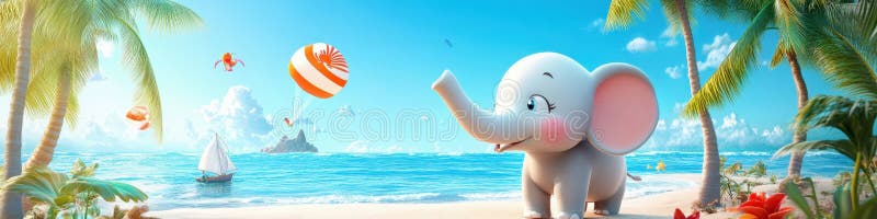 Little Cartoon Elephant. Selective Focus Stock Image - Image of sweet ...