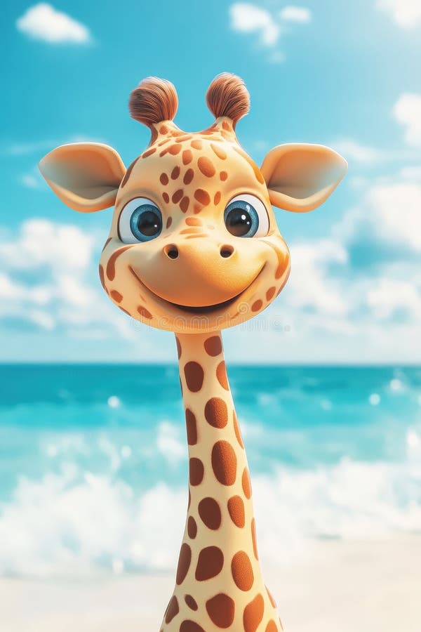 Little Cartoon Giraffe. Selective Focus Stock Photo - Image of cute ...