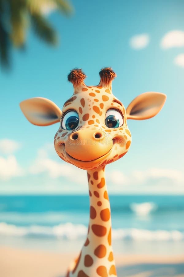 Little Cartoon Giraffe. Selective Focus Stock Image - Image of wildlife ...