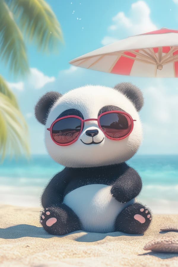 Little Cartoon Panda. Selective Focus Stock Photo - Image of isolated ...