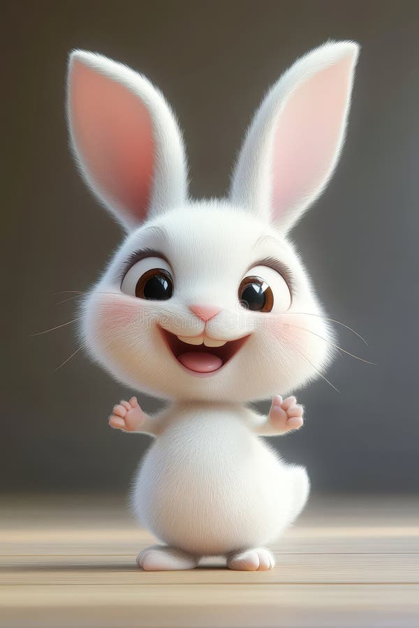Little Cartoon Rabbit. Selective Focus Stock Photo - Image of cute ...
