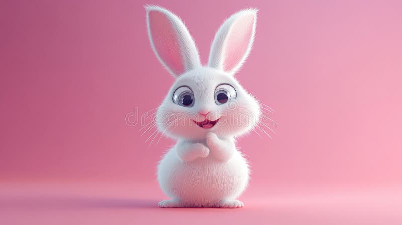 Little Cartoon Rabbit. Selective Focus Stock Illustration ...