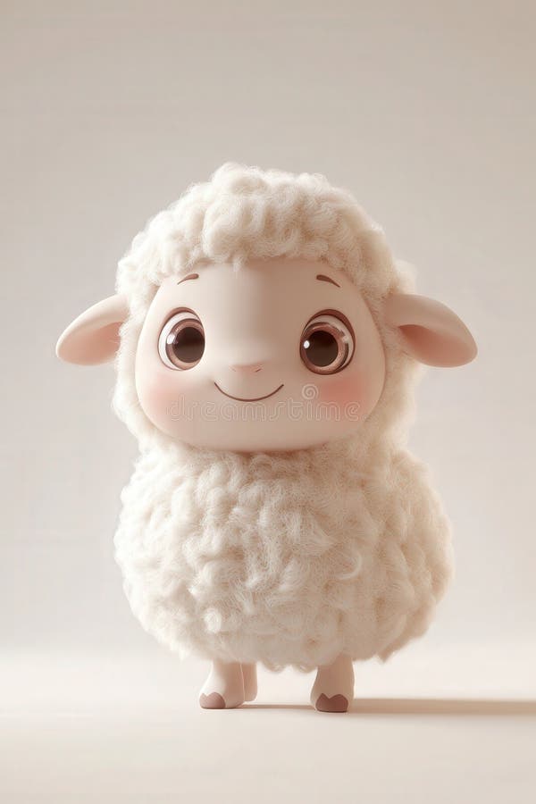 Little Cartoon Sheep. Selective Focus Stock Image - Image of baby ...