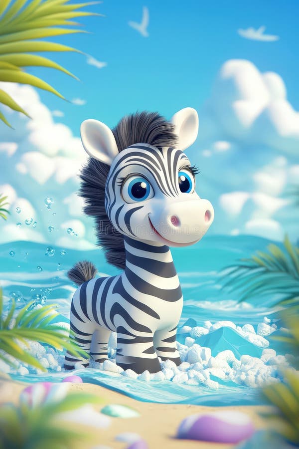 Little Cartoon Zebra. Selective Focus Stock Photo - Image of child ...