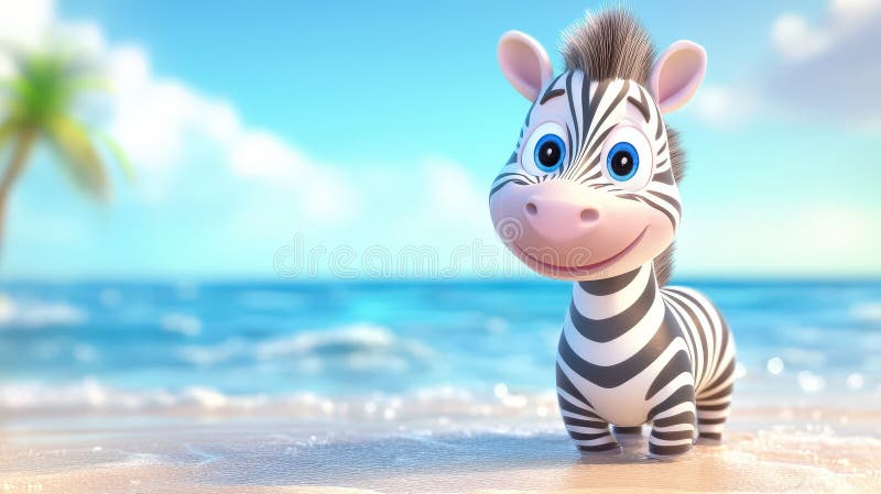 Little Cartoon Zebra. Selective Focus Stock Photo - Image of horse ...
