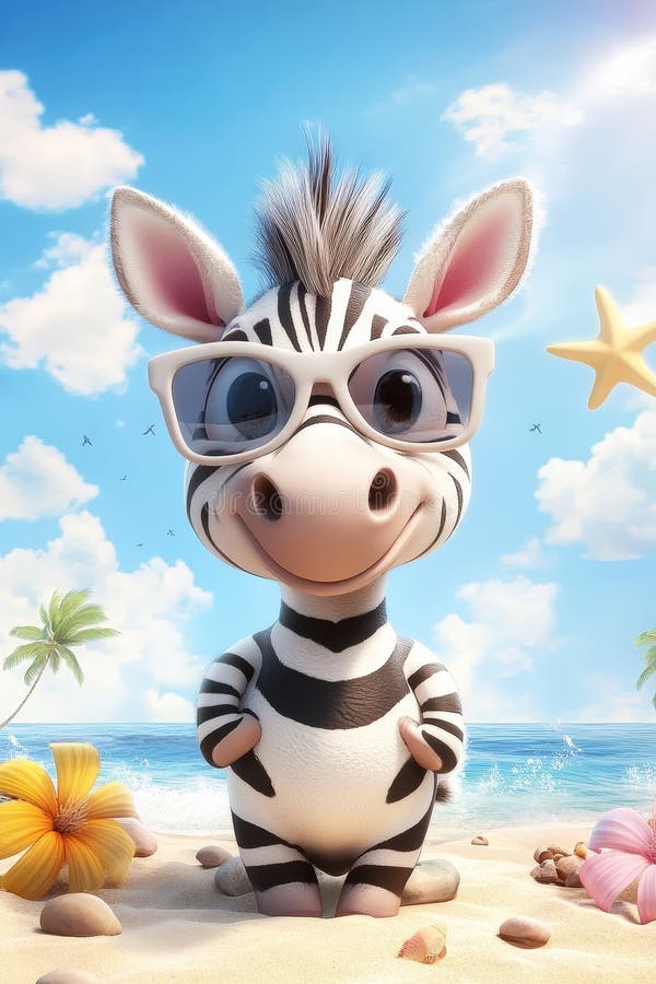 Little Cartoon Zebra. Selective Focus Stock Image - Image of character ...