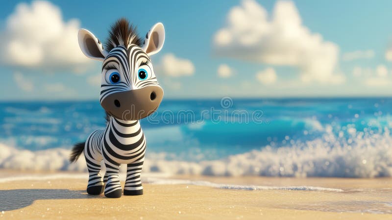 Little Cartoon Zebra. Selective Focus Stock Photo - Image of comic ...