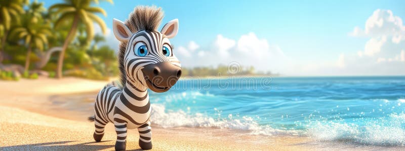 Little Cartoon Zebra. Selective Focus Stock Image - Image of baby ...