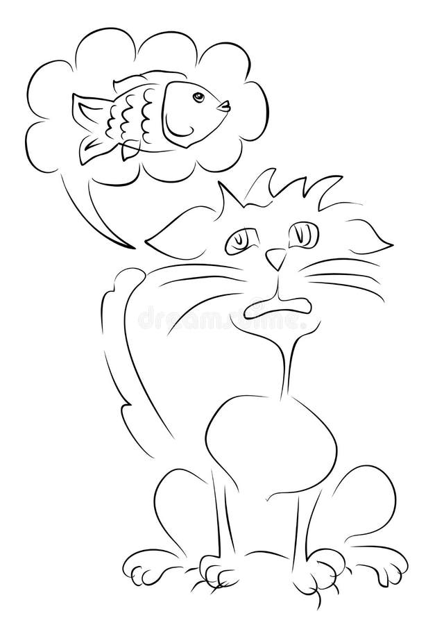 Little Cat Wants Something To Say Stock Vector - Illustration of naive ...