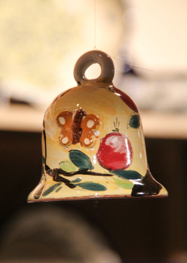 Little ceramic bell stock photo. Image of christmas, hanging - 80616536