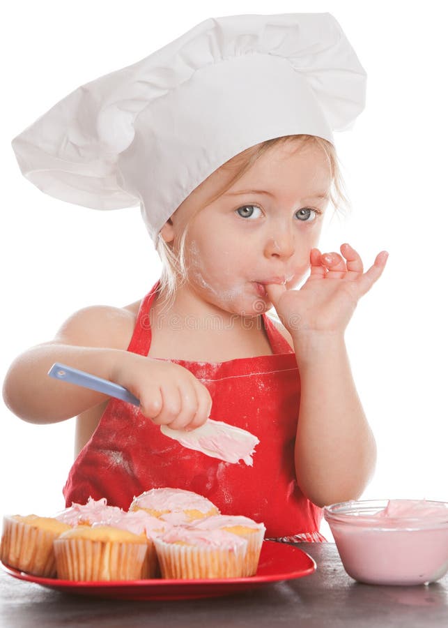 Little Chef stock image. Image of girl, chef, licking - 28209223