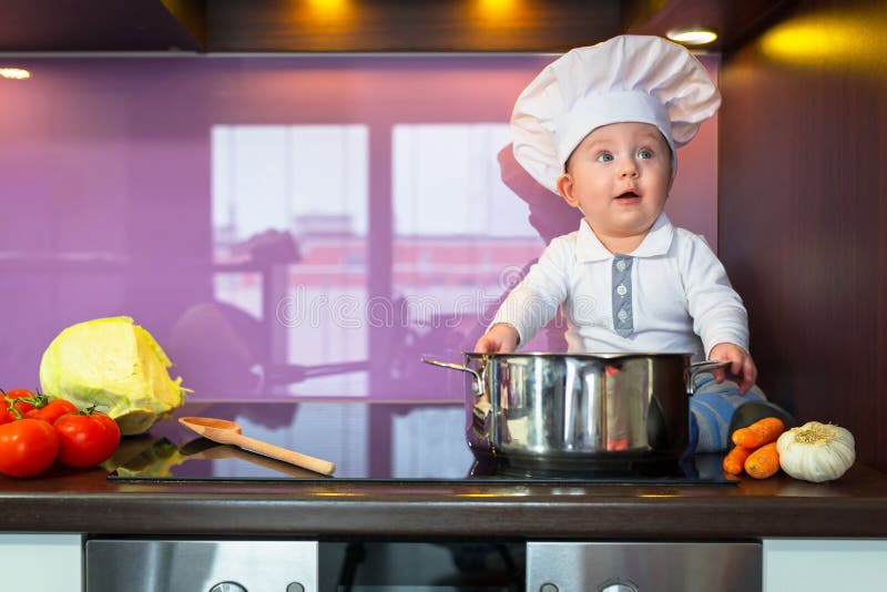 Little Chef Cooking in the Kitchen Stock Image - Image of masterchef ...