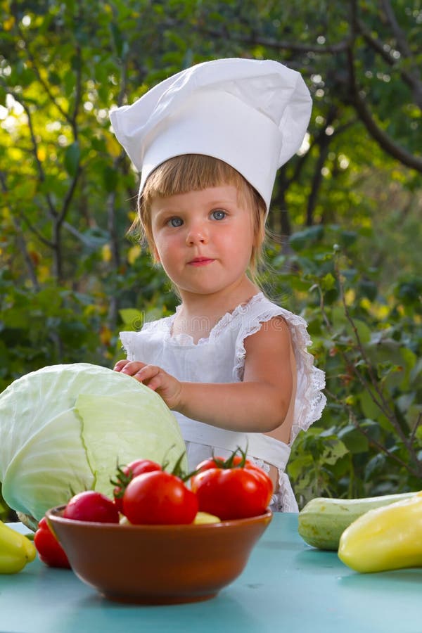 Little chef stock photo. Image of portrait, apron, vegetables - 43528270