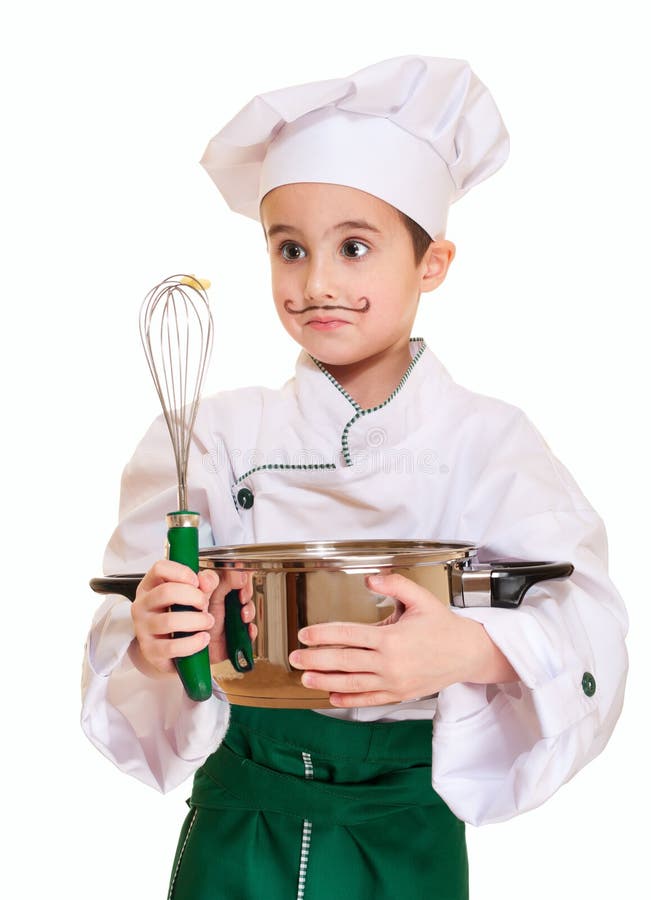 Little Chef with Kitchen Utensil Stock Photo - Image of whisk ...