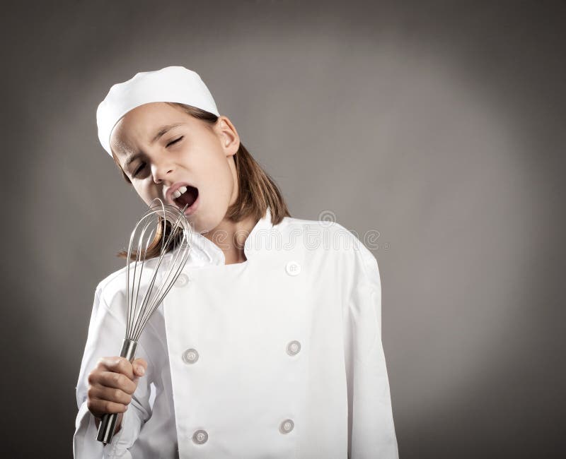 Little chef singing stock image. Image of pretty, cute - 27355093