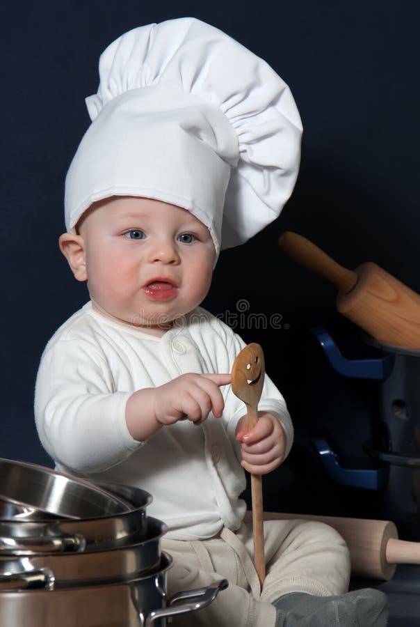 Little chef stock photo. Image of emotion, adorable, hand - 66039012