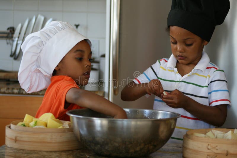 Little Chefs stock image. Image of young, food, happy - 15063831