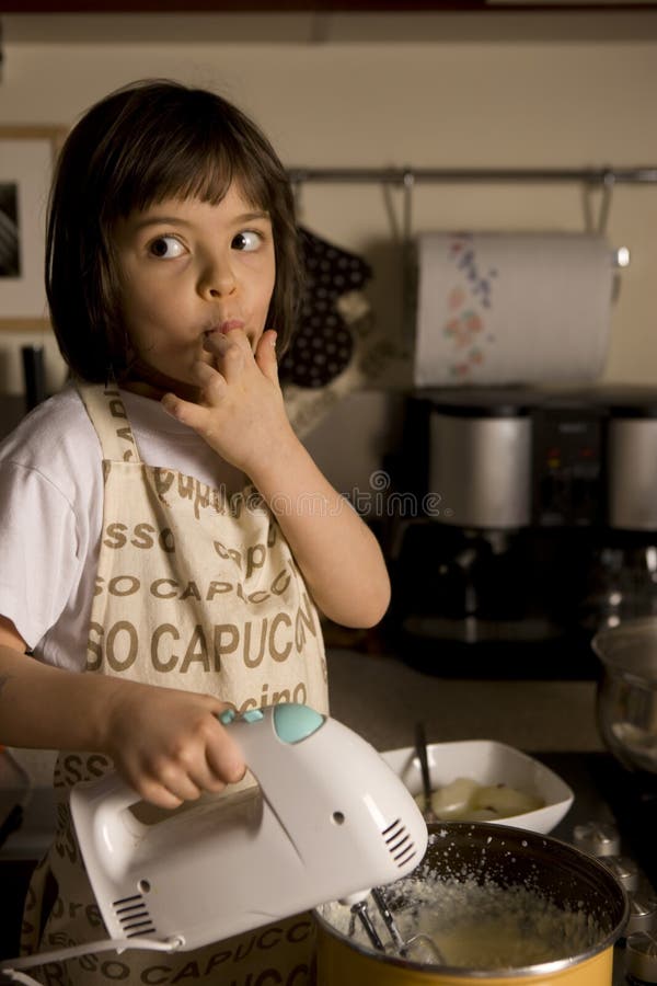 Child Making a Mess Baking with Mom Stock Image - Image of mommy, mess ...