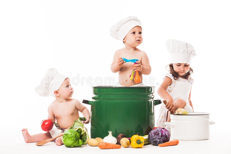 Little chefs cook stock image. Image of cooking, cuisine - 112480689