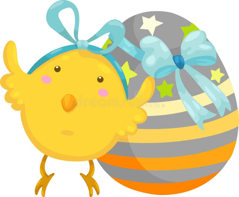 Chick In Easter Egg Cartoon Illustration Stock Vector - Illustration of ...