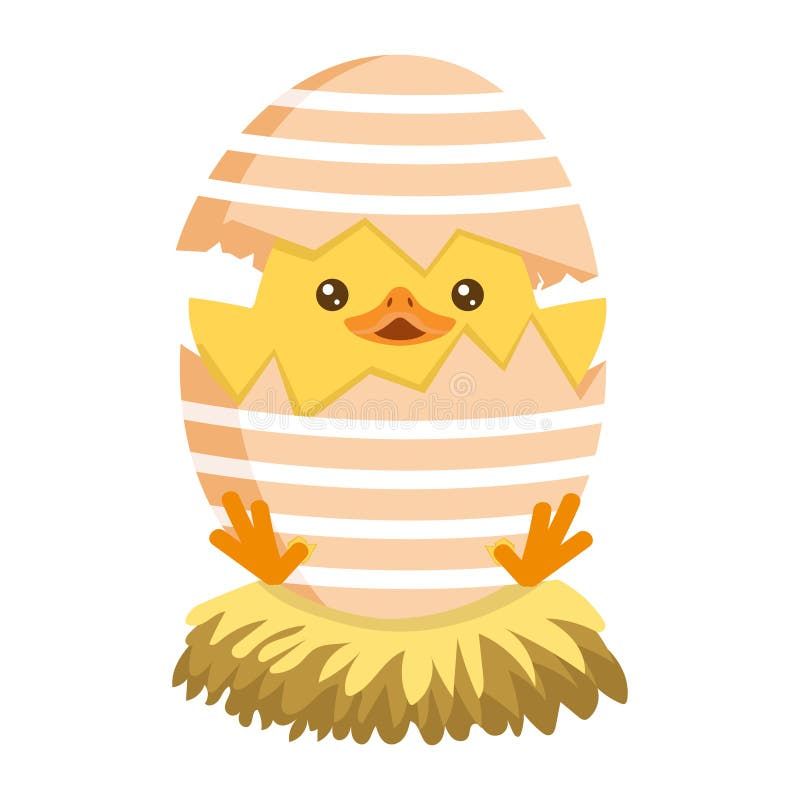 Little Chick Hatching Out the Egg Easter Stock Vector - Illustration of little, baby: 310221145