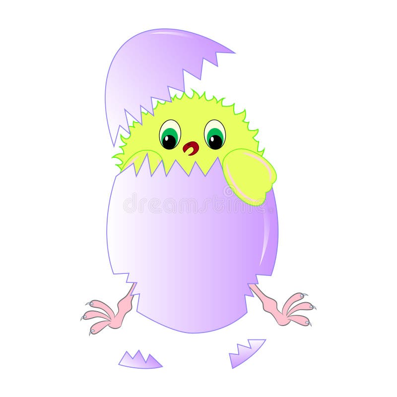 Chicken Character Cartoon Vector in Easter Egg with Feet Stock Vector ...