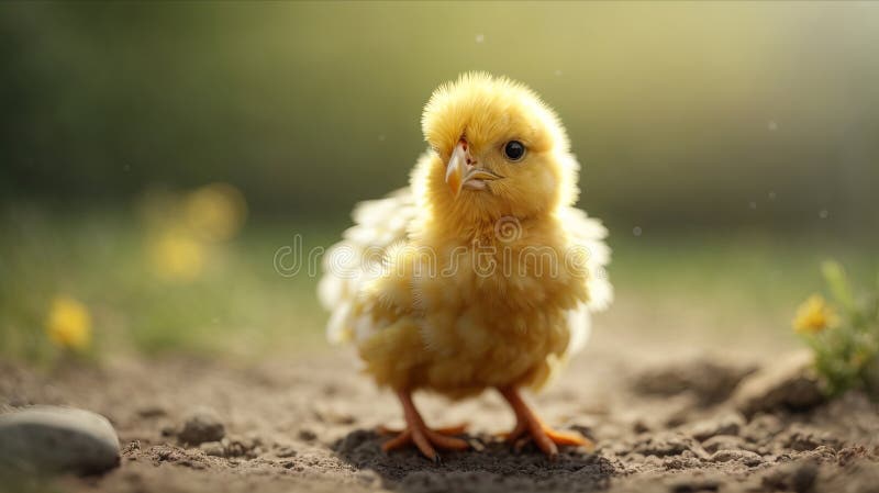 Little Chicken Just Hatched and Waving Its Wing on a White. Stock ...