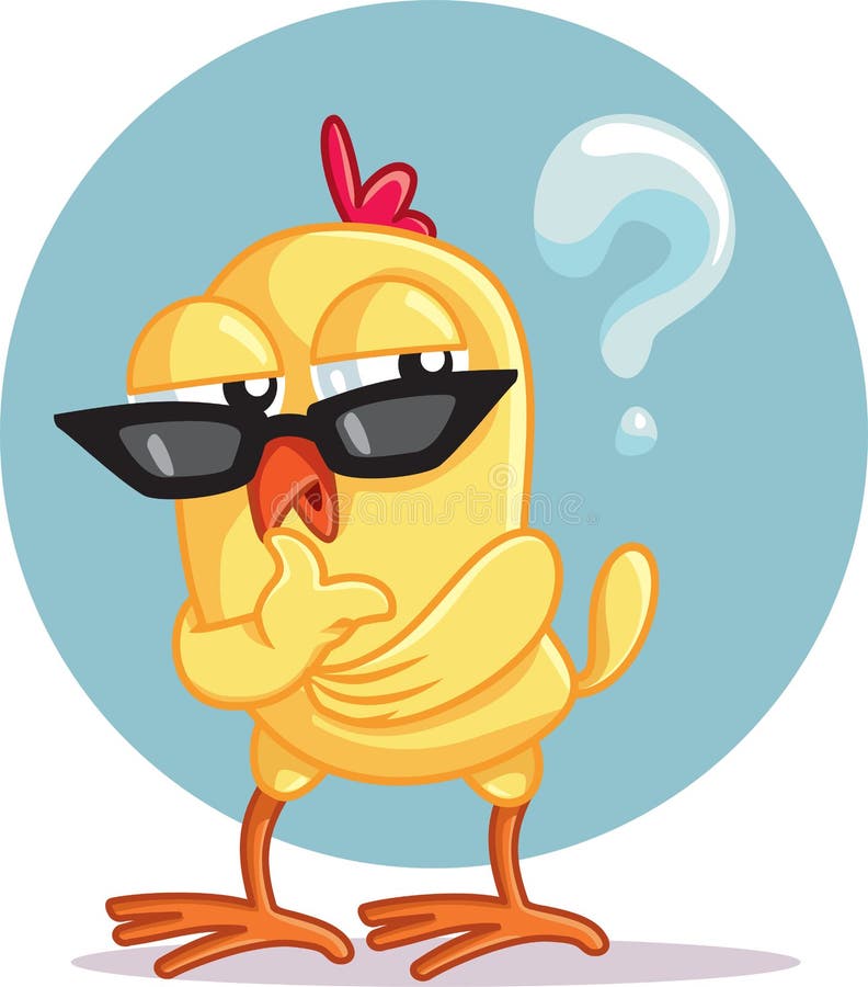 Little Chicken Thinking Feeling Puzzled Vector Cartoon Illustration ...