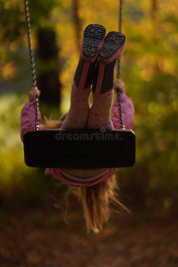 Little Child Blond Girl Having Fun on Stock Photo - Image of preschool ...