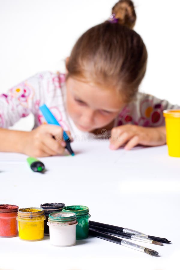 Little child drawing stock photo. Image of people, hold - 24497394