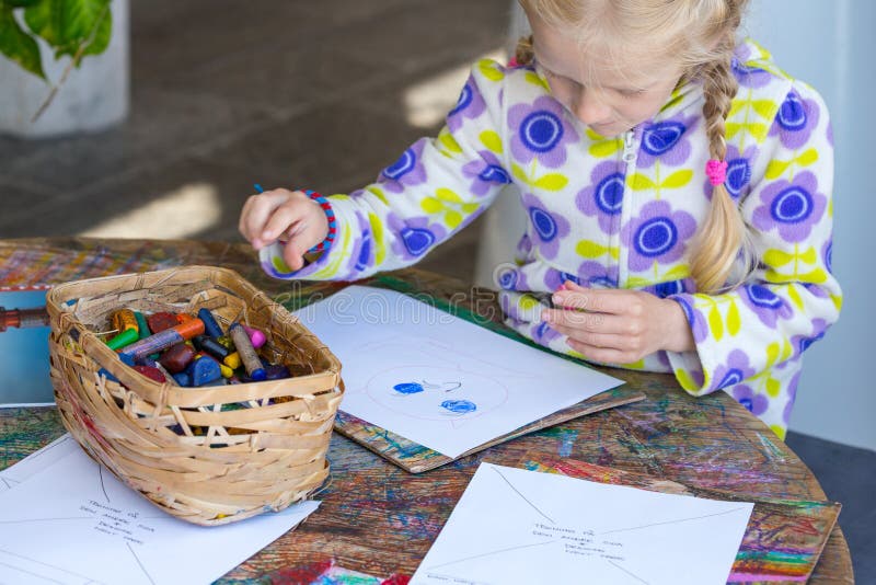 Little child drawing stock photo. Image of creative, child - 59690944