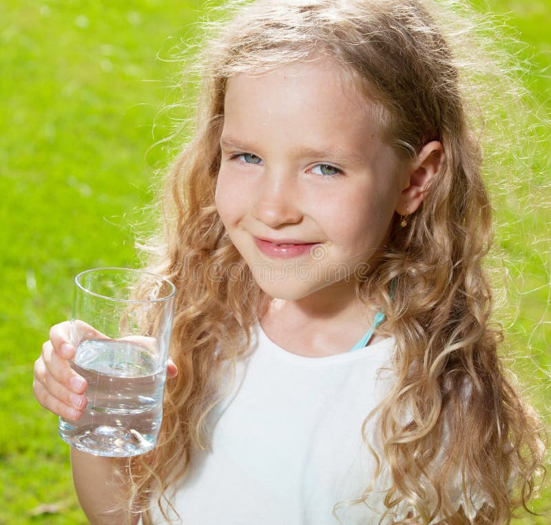 Little Child Drinking Water Stock Photo - Image of innocence, children ...