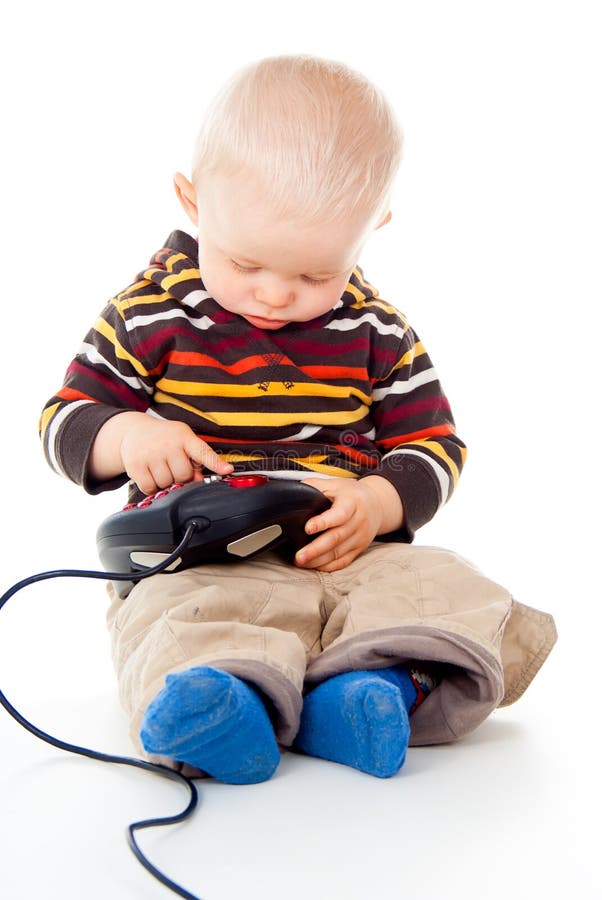 Little Child with a Joystick Stock Photo - Image of laughter, person ...