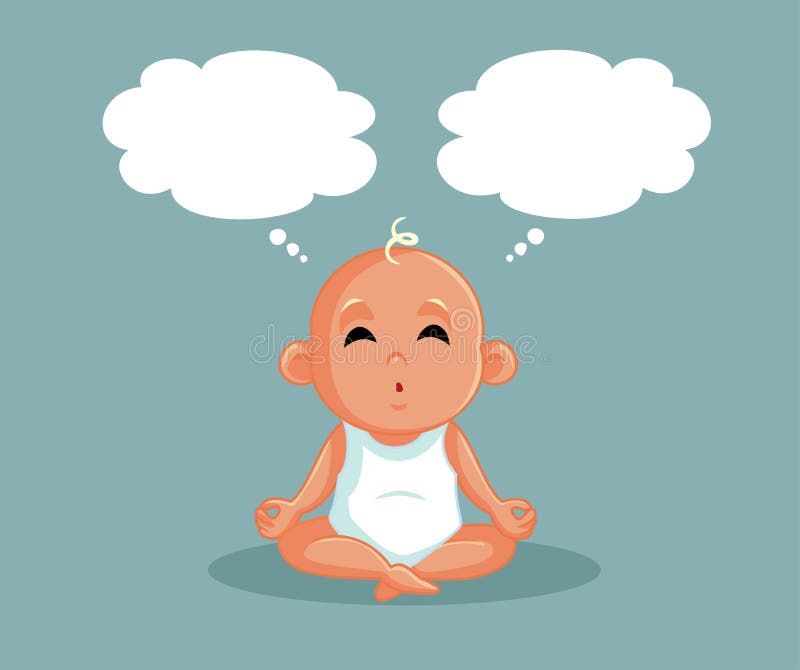 Funny Baby Thinking Vector Cartoon Illustration Stock Vector ...
