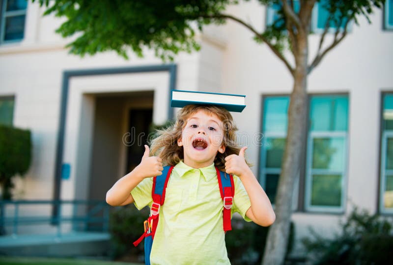 Little Child School Boy in First Grade. Pupil Back To School. Stock ...