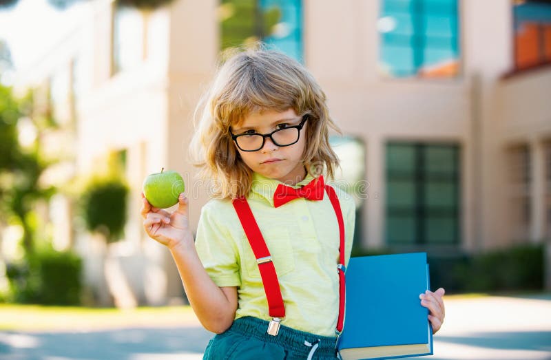 Little Child School Boy in First Grade. Pupil Back To School. Stock ...