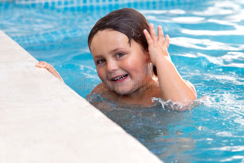 Little Child Splashing Out in the Pool Stock Image - Image of person ...