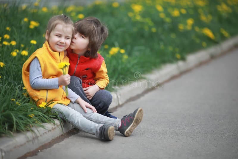 A Little Child on a Spring Day Walk Stock Image - Image of beauty ...