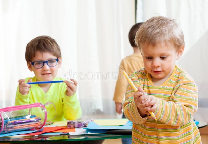 Little children drawing stock photo. Image of little - 46771368