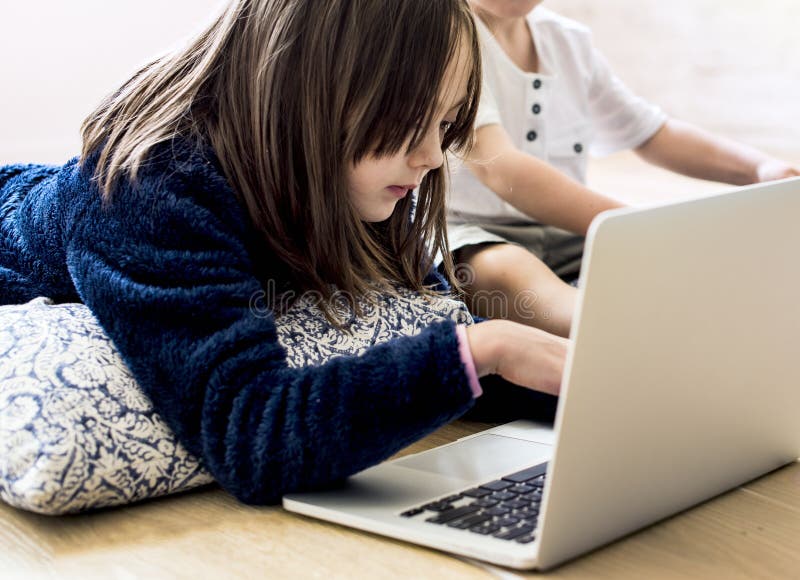 Little Children Experiencing Technology Devices Concept Stock Image ...